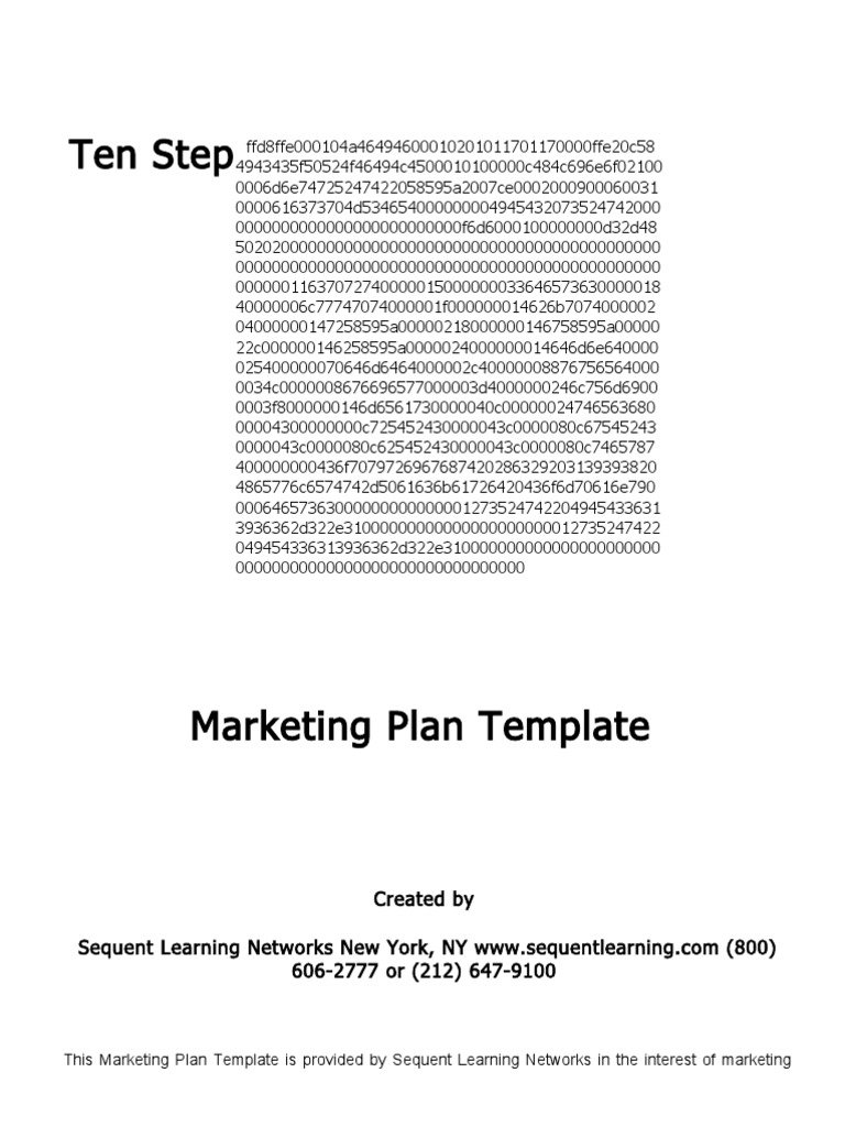 10 Step Marketing Plan Template | PDF | Strategic Management | Swot ...