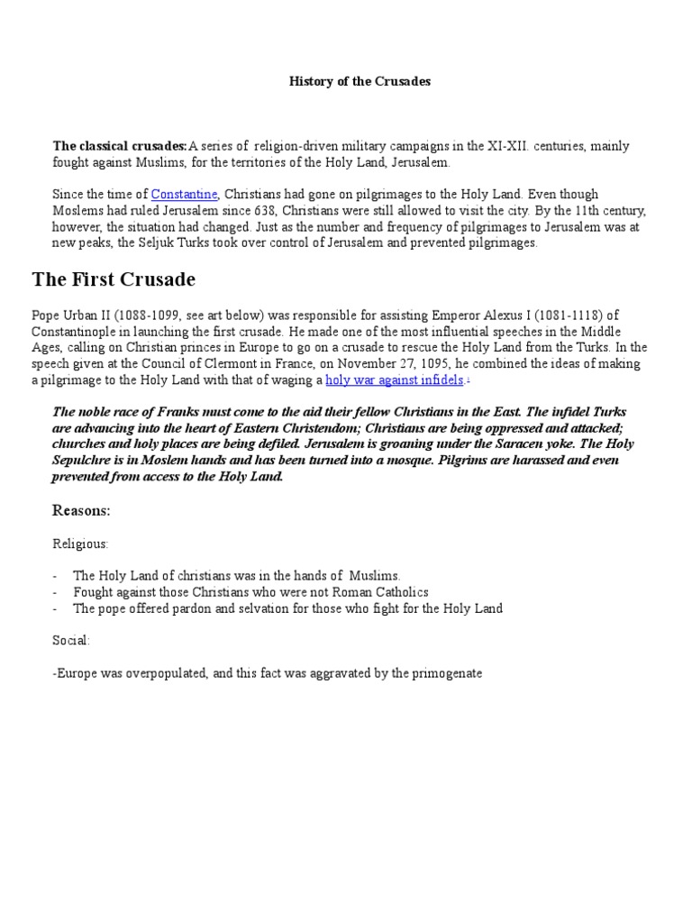 History of The Crusades | PDF