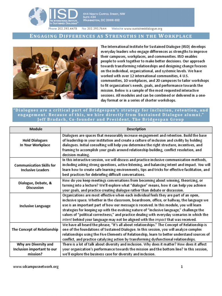 Engaging Difference As A Strength in The Workplace - Cs - AL-1 | PDF ...