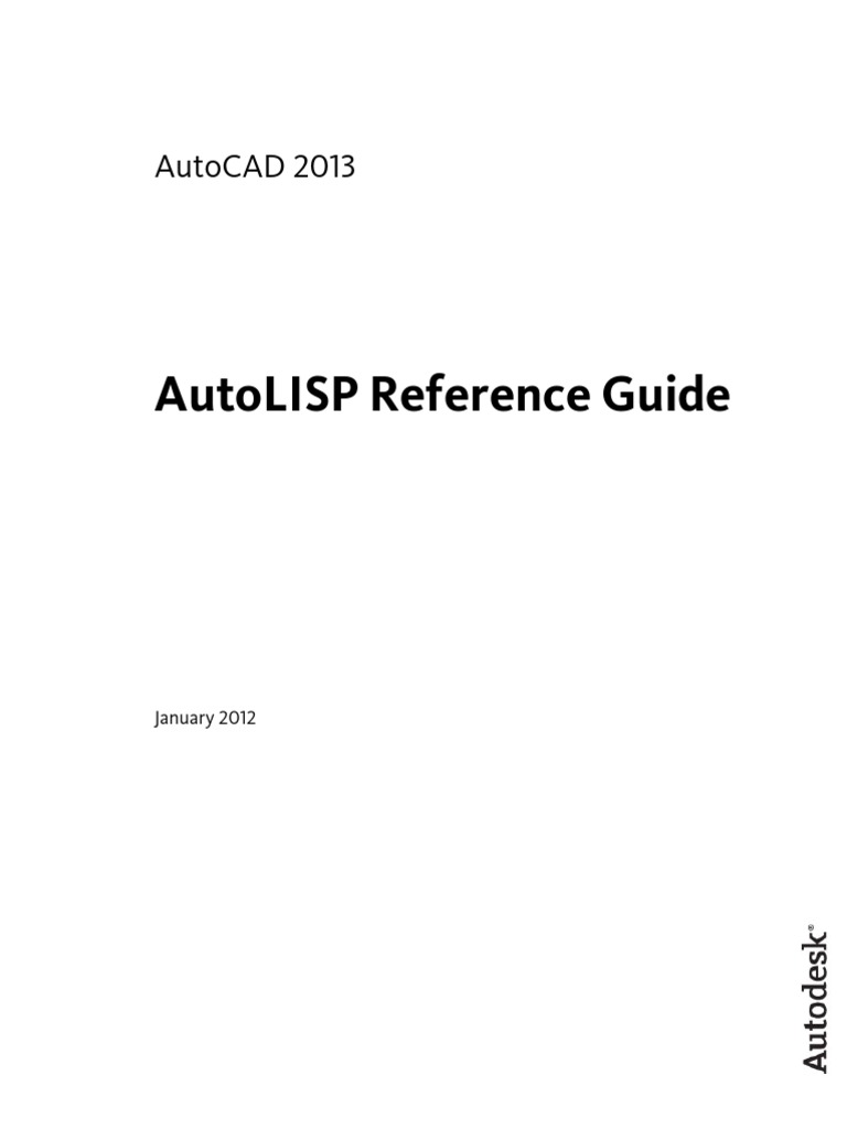 2013 Autolisp Reference Guide | PDF | Parameter (Computer Programming) | Autodesk