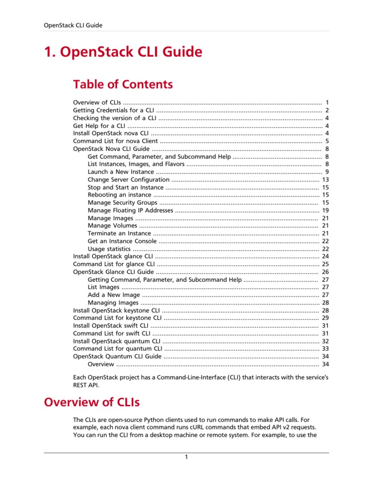 Openstack Cli Guide | PDF | Open Stack | Port (Computer Networking)