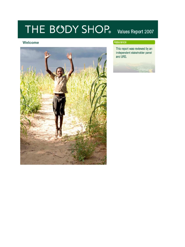 The Body Shop Values Report 2007 | PDF | Retail | Non Governmental ...