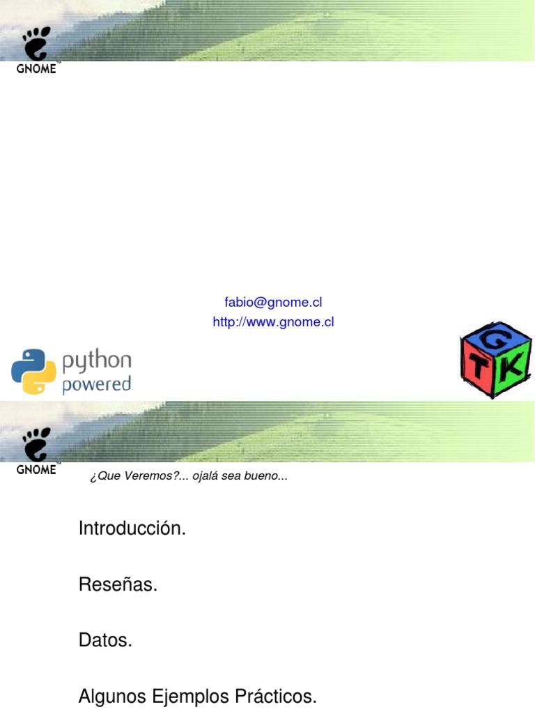 Pygtk Temuco PDF | PDF | Python (lenguaje de programación) | Software Unix