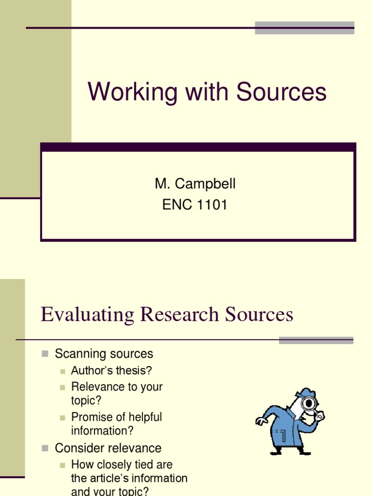 Research Source Evaluation Guide | PDF | Semiotics | Cognition