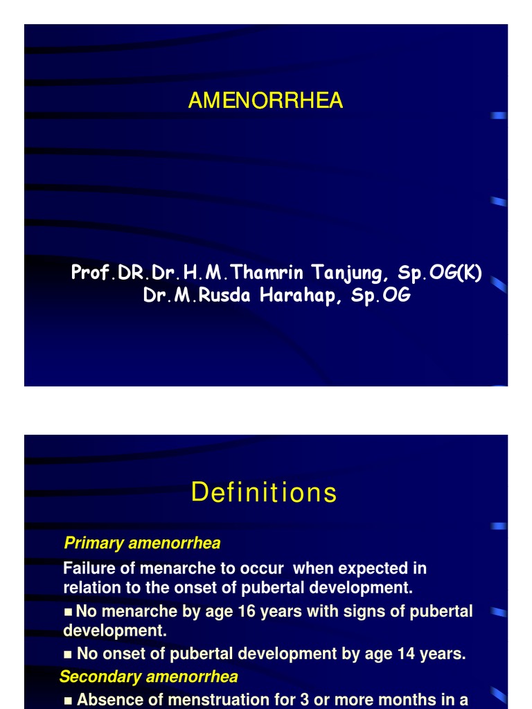 Rps138 Slide Amenorrhea | PDF | Polycystic Ovary Syndrome | Luteinizing ...