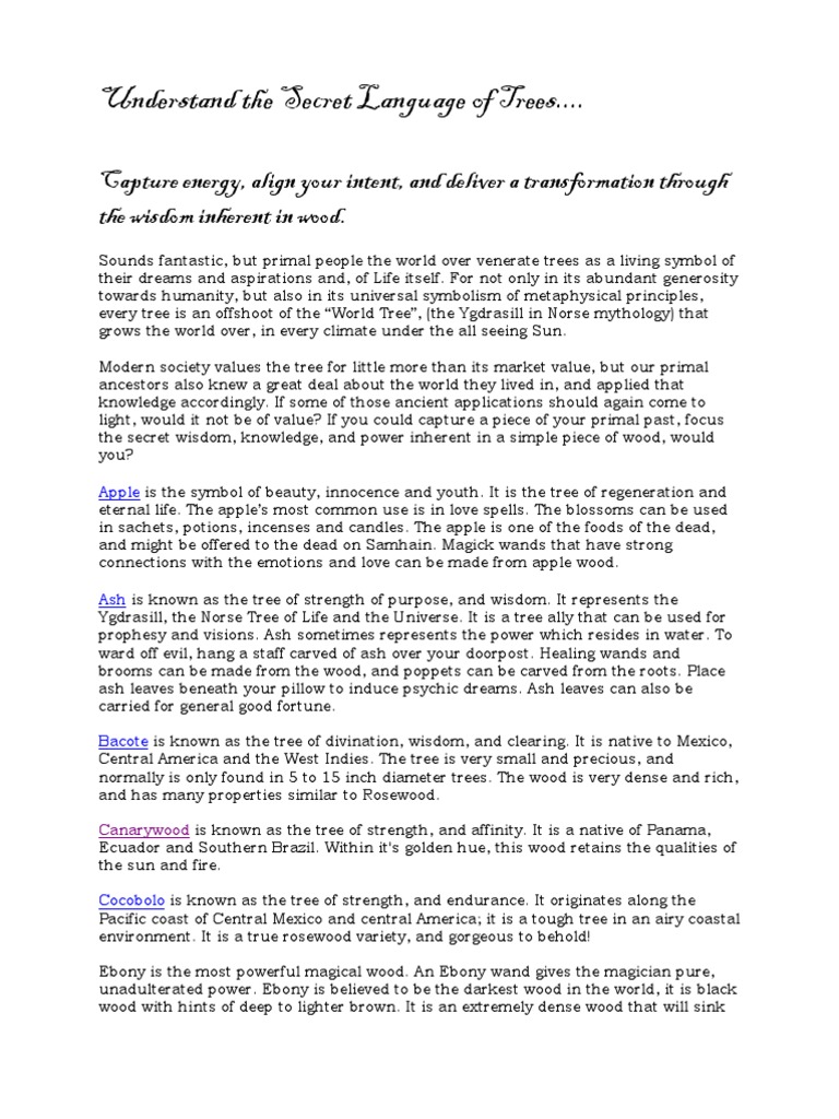 Anonymous - Understand The Secret Language of Trees | PDF | Witchcraft ...