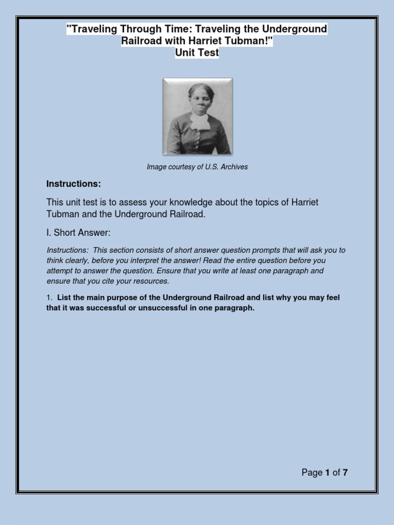 "Traveling Through Time: Traveling The Underground Railroad With ...