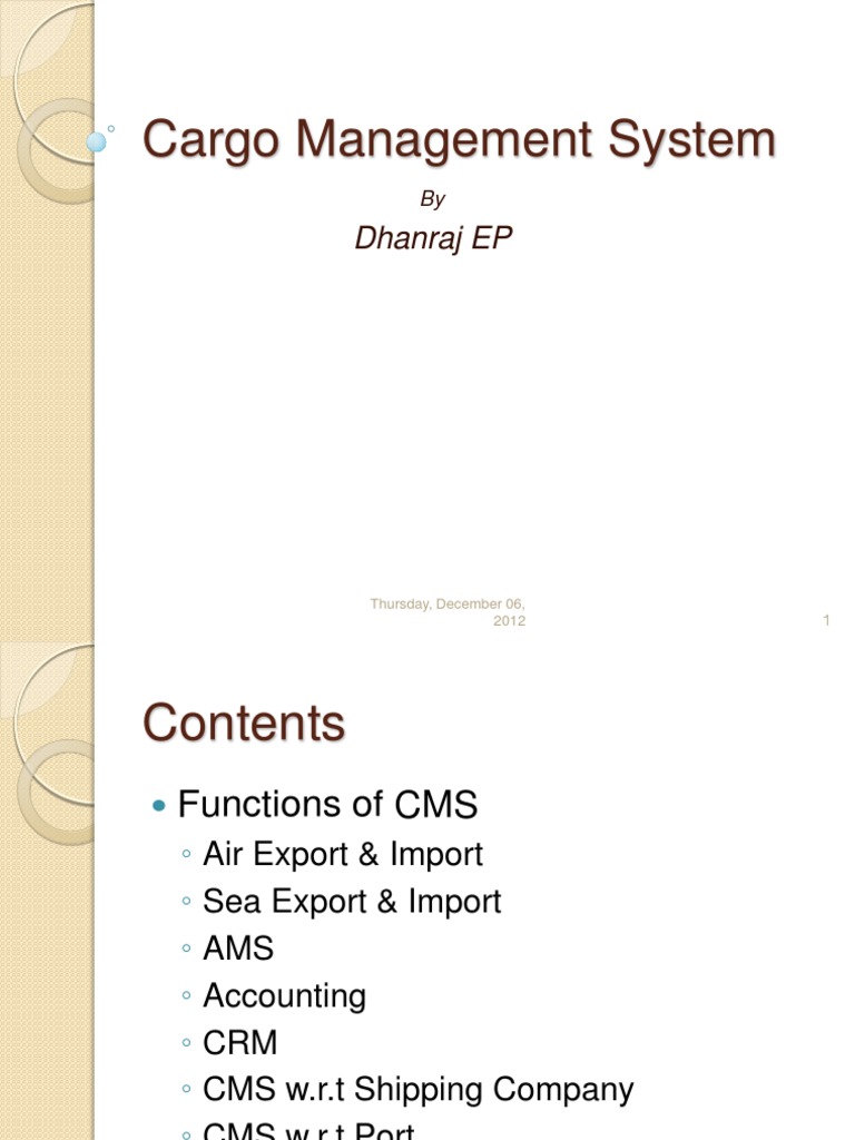 Cargo Management System | PDF