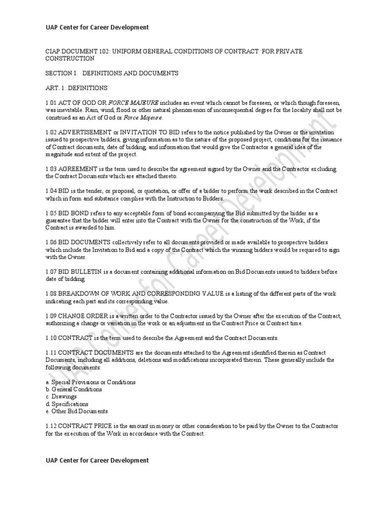 CIAP Document 102 | PDF | General Contractor | Specification (Technical ...
