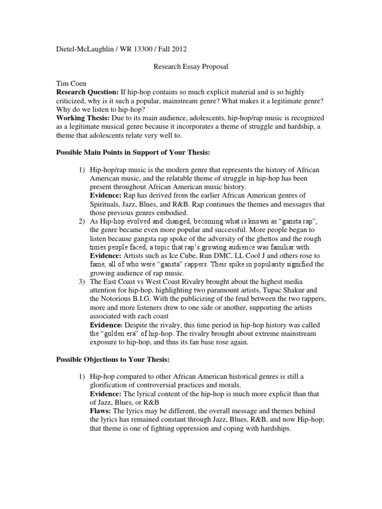 Hip Hop Research Proposal | PDF | Hip Hop Music | Performing Arts