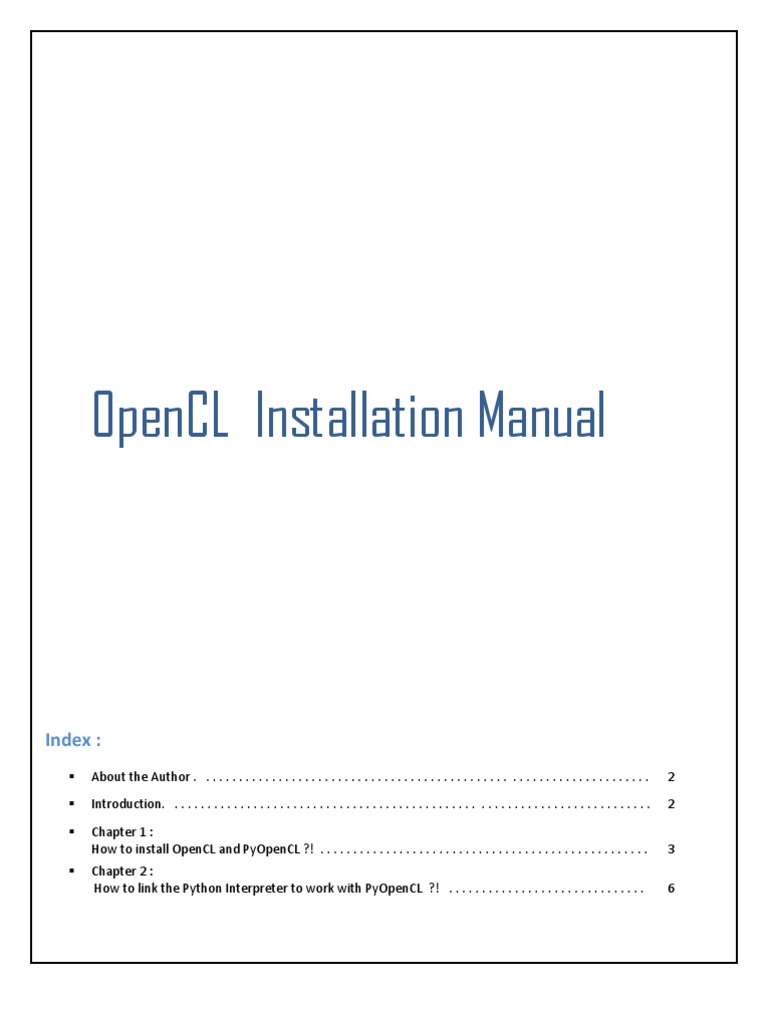 OpenCL and PyOpenCL Installation Manual | PDF | Graphics Processing ...