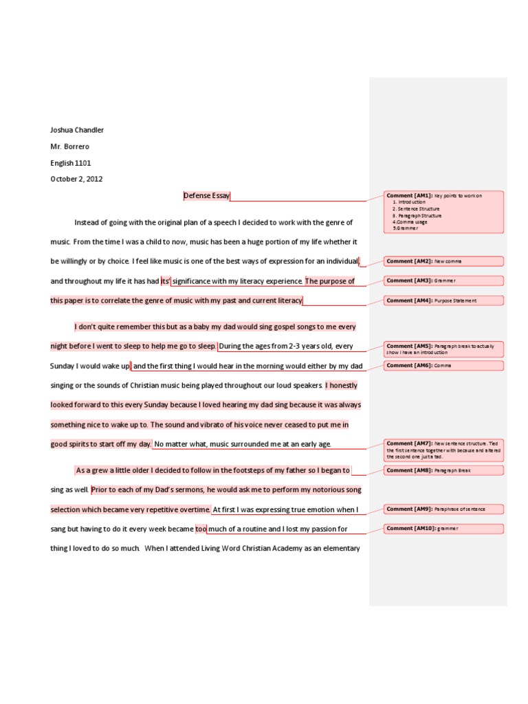 Revised Defense Essay | PDF | Singing | Literacy