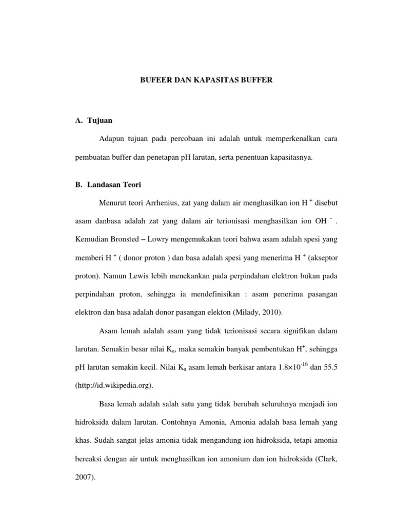 Buffer Dan Kapasitas Buffer (Ismayani) | PDF | Sains & Matematika