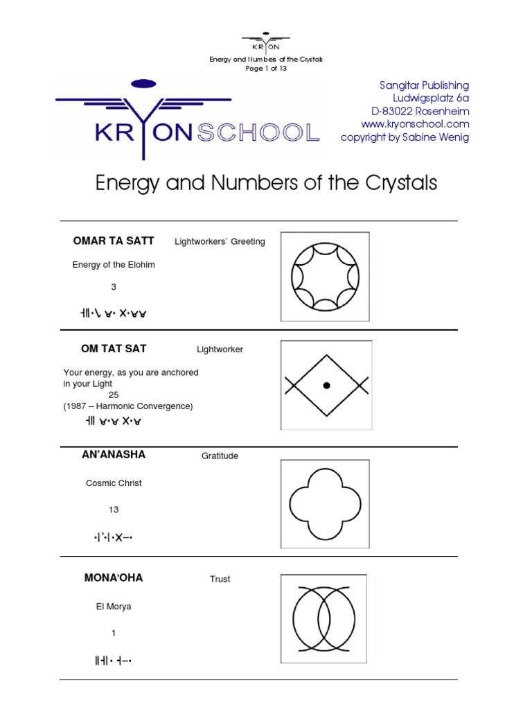 Energy Numbers Crystals Kryon School Wwwkryonschool | PDF
