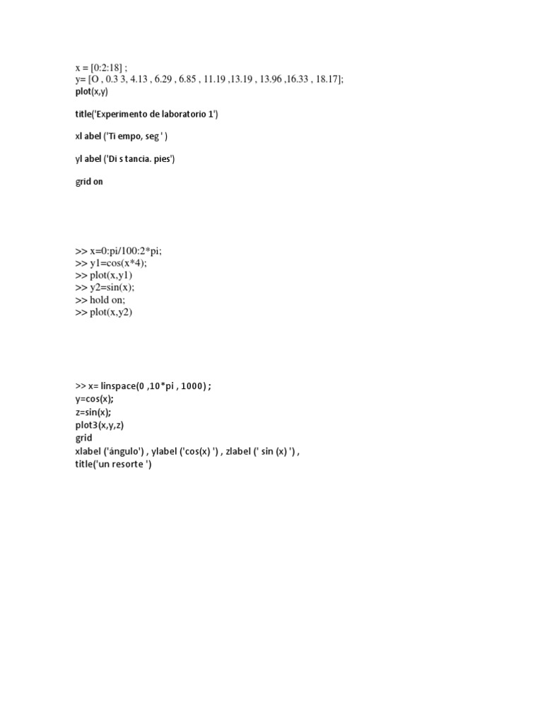 MATLAB Plotting Experiments Guide | PDF