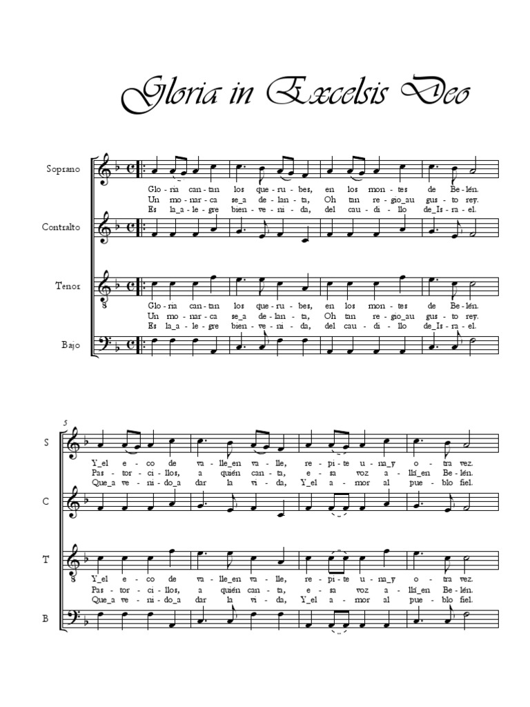 Gloria in Excelsis Deo (Partitura) | PDF | Hogar, jardinería y bricolaje