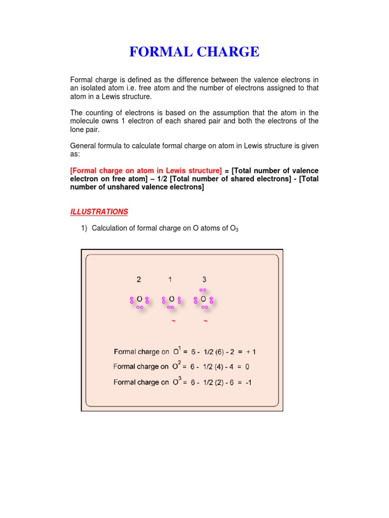 Formal Charge & It's Calculation | PDF | Ion | Atoms