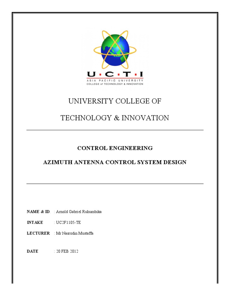 Azimuth Control System Design Pdf Control System Amplifier