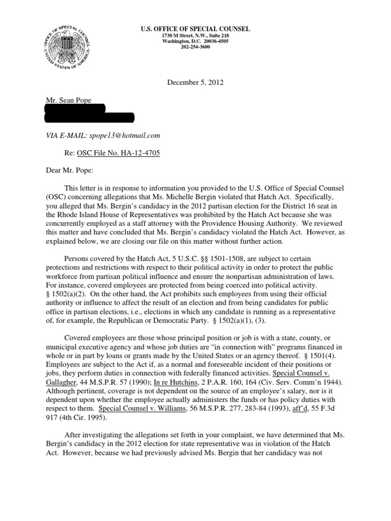 Hatch Act | PDF | Government Of The United States | American Government