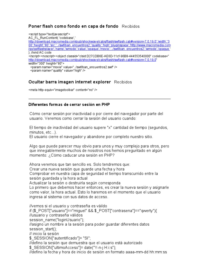 Trucos Mios Desarrollo y Programacion Web | PDF | Script Java | HTML