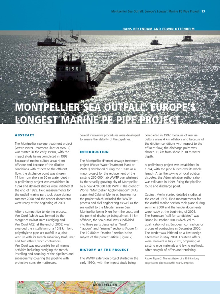 Montpellier Marine PE Pipe Outfall Project | PDF | Dredging | Pipe ...
