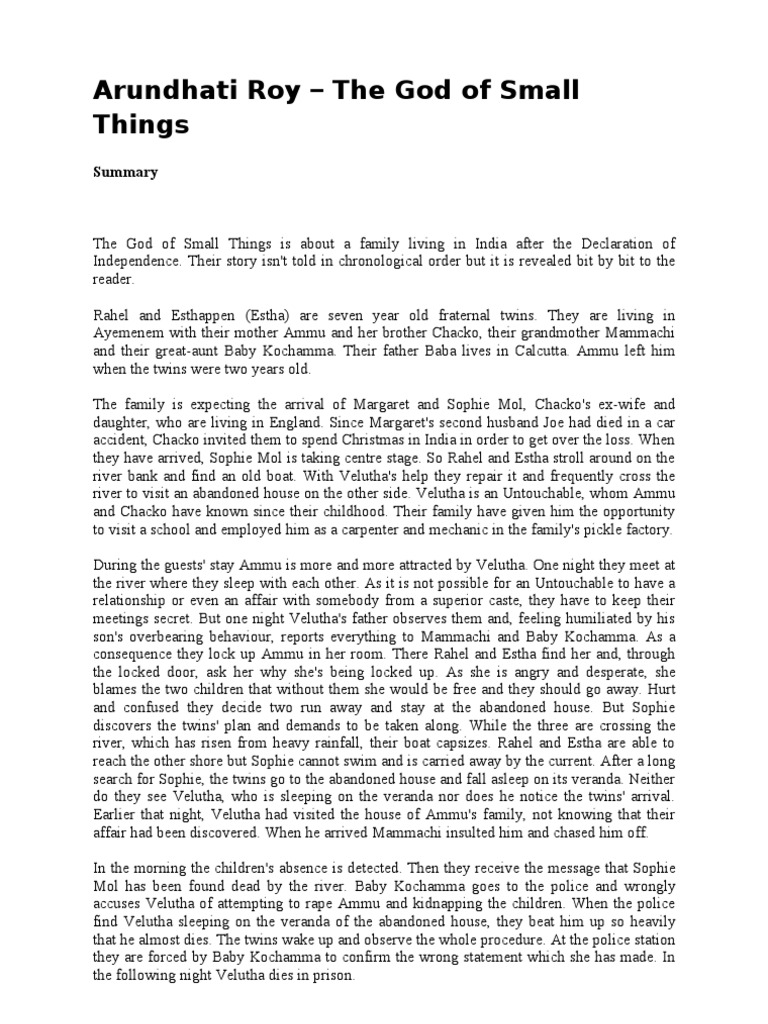 Arundhati Roy - The God of Small Things | PDF