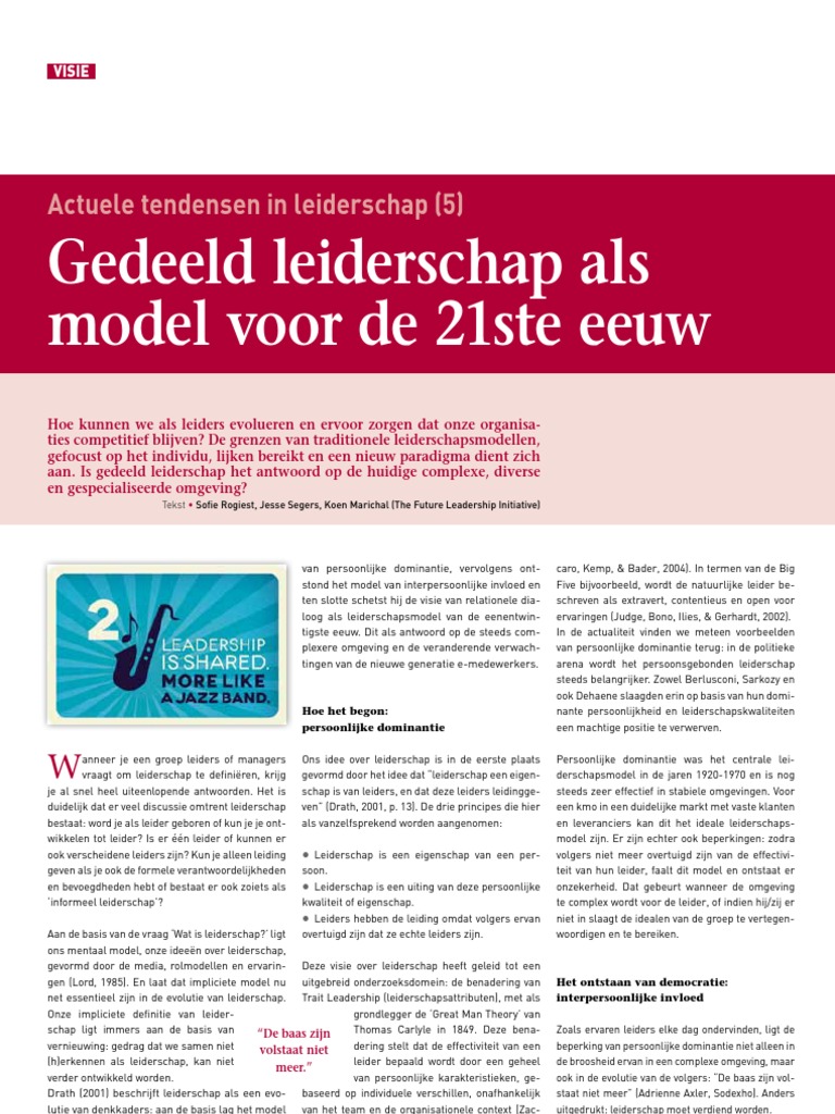 Gedeeld Leiderschap Als Model Voor de 21e Eeuw | PDF