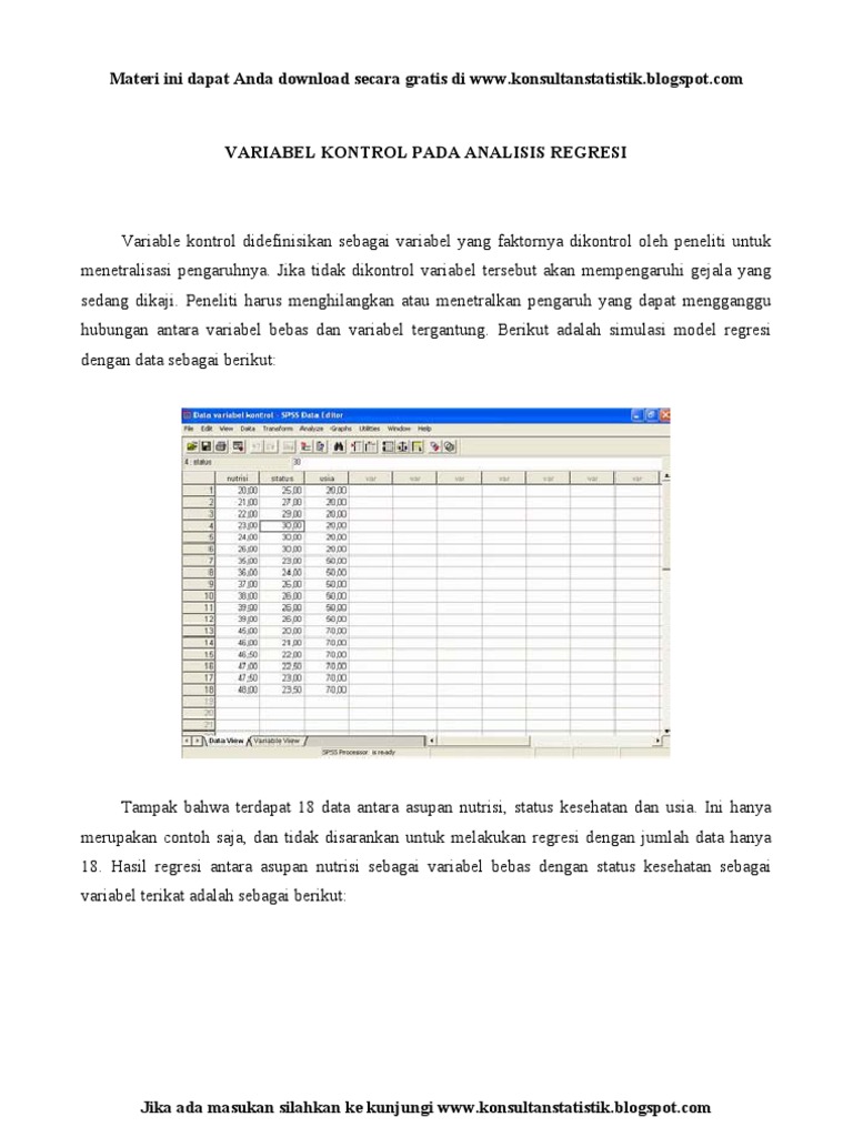 Regresi Dengan Variabel Kontrol | PDF | Karier & Perkembangan