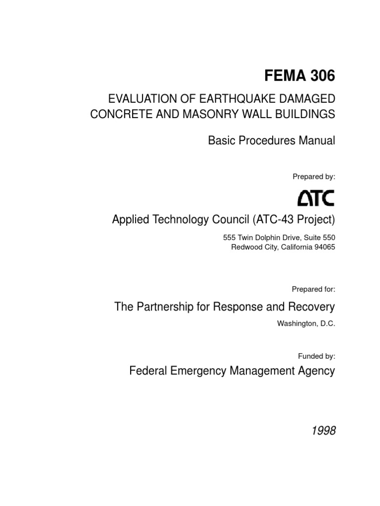 FEMA 306: Earthquake Damage Evaluation | PDF