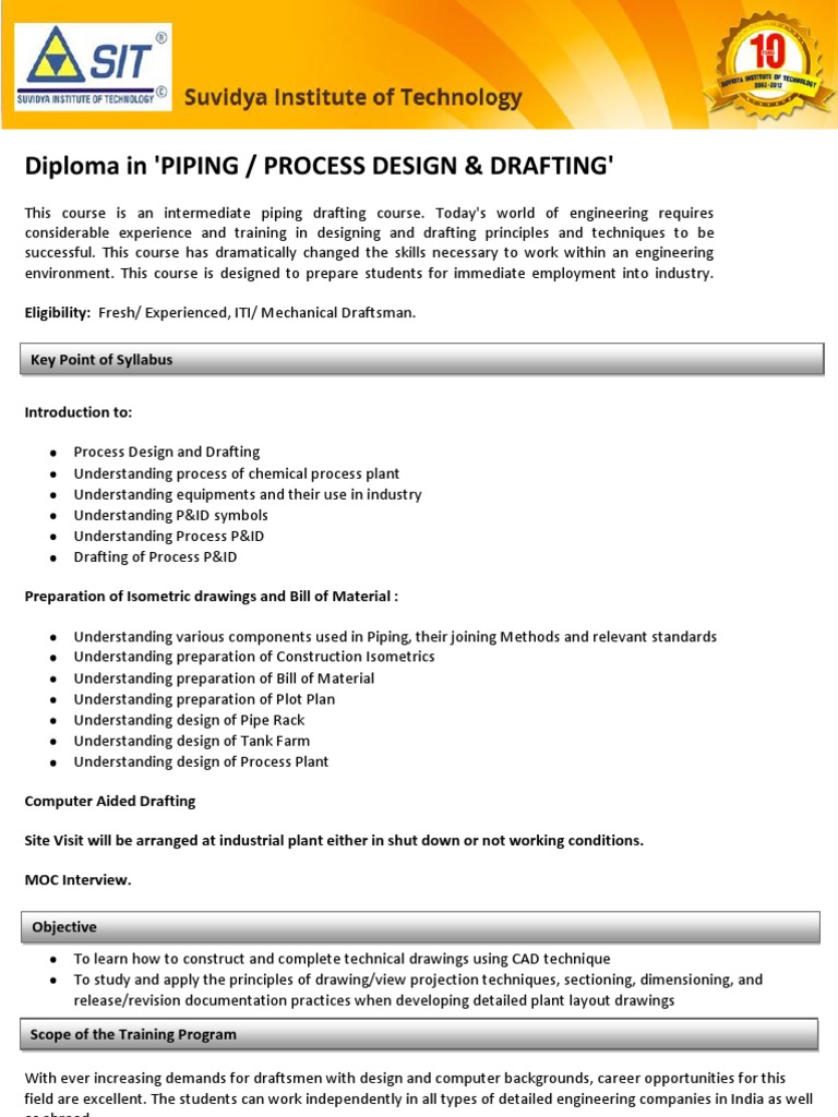 Piping - Process Design & Drafting | PDF