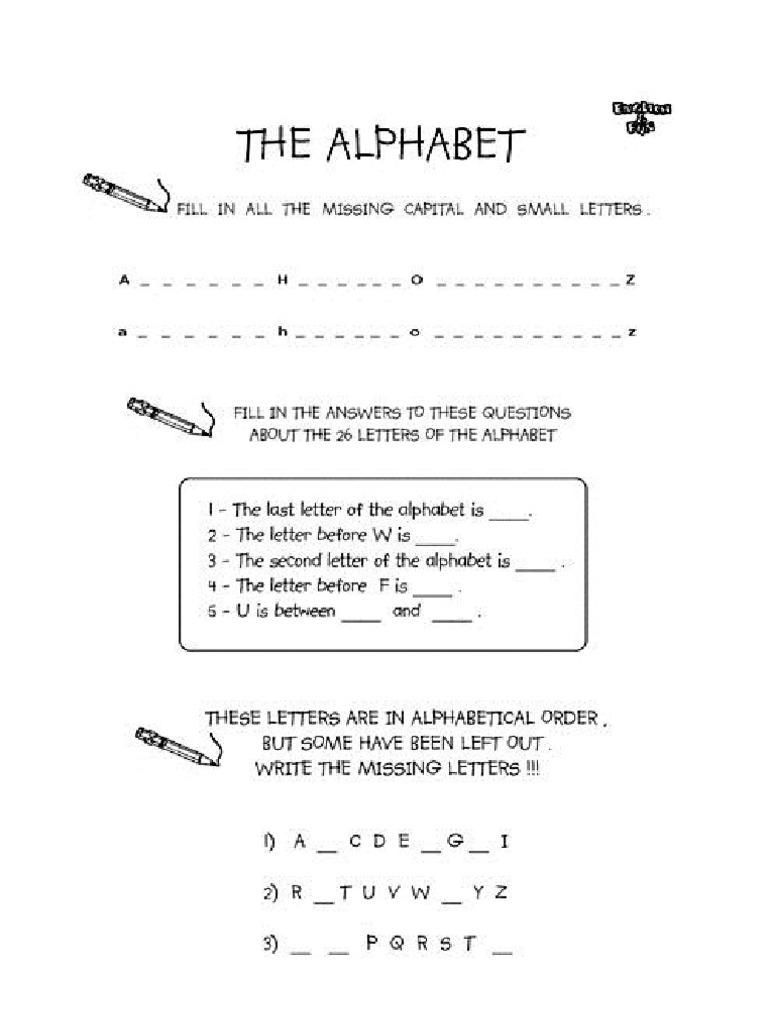 Ejercicios Con El Alfabeto en Ingles