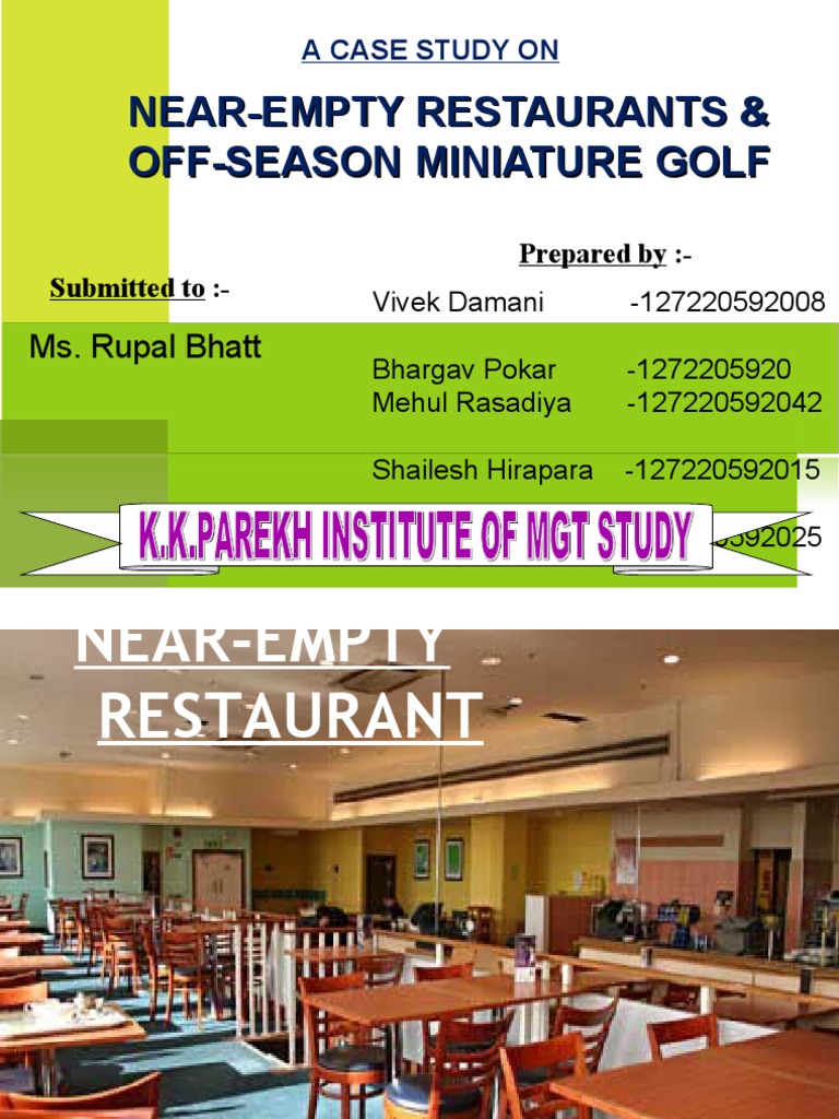 EFM (Case Study) | Download Free PDF | Restaurants | Marketing