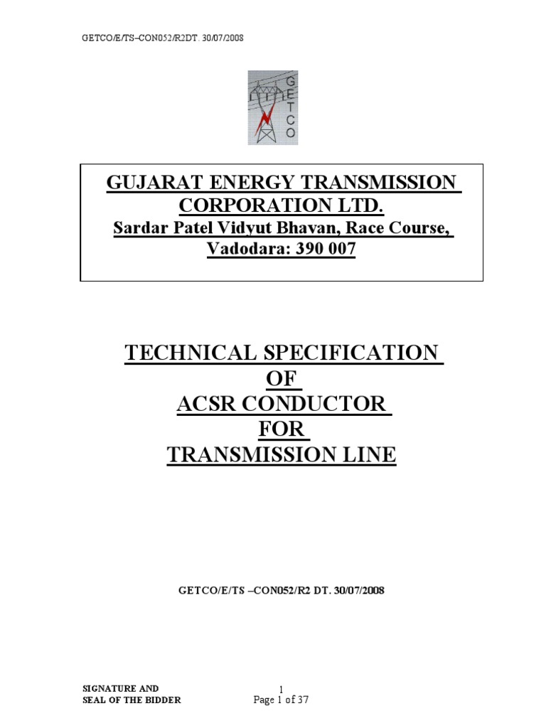 ACSR Zebra Conductor Technical Specs | PDF | Wire | Galvanization