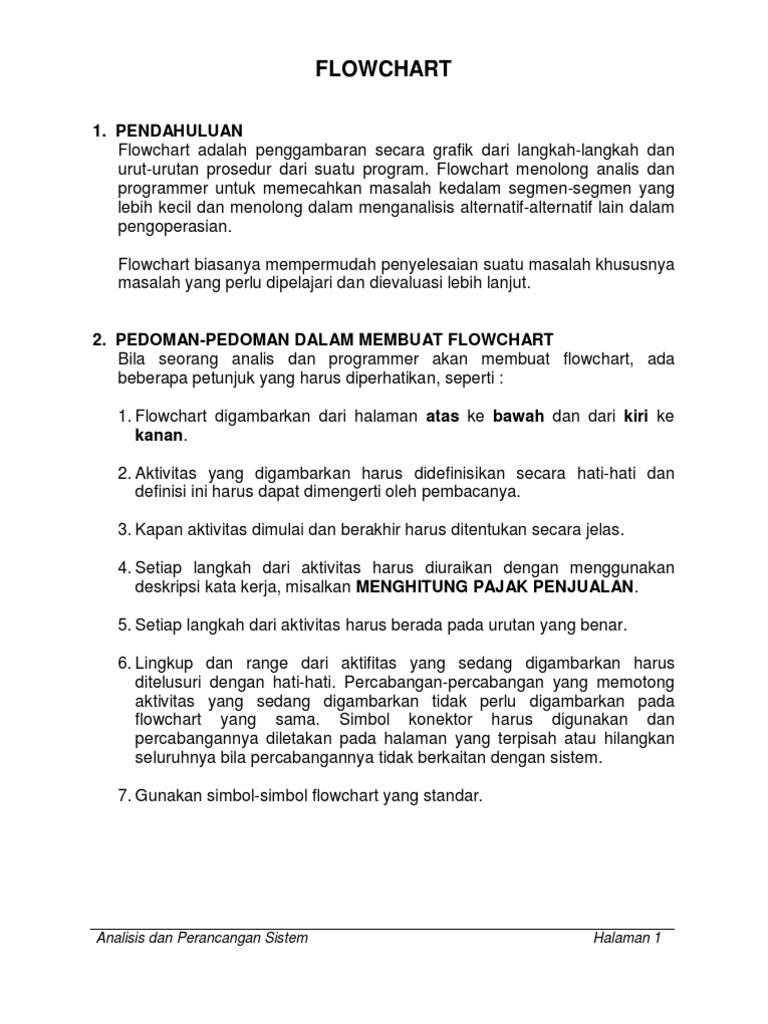 Pedoman-Pedoman Dalam Membuat Flowchart | PDF