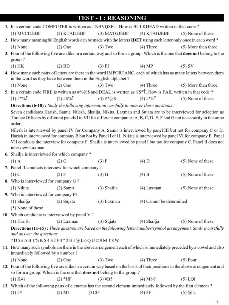 Test 1 Reasoning | PDF | Semiotics | Languages