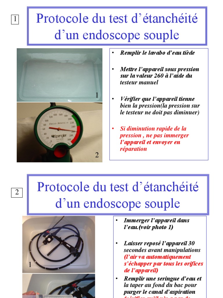 Protocole Du Test D'étanchéité D'un Endoscope Souple | PDF | Science ...