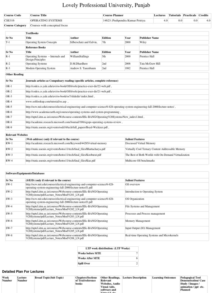 CSE316 | PDF | Thread (Computing) | Operating System
