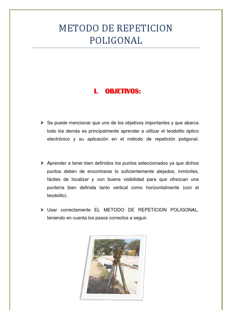 Método de Repetición Poligonal en Topografía | PDF | Medición | Topografía