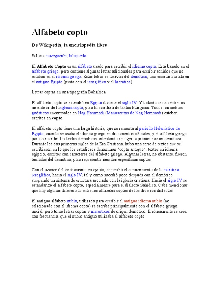 Alfabeto Copto | PDF | Notación | Lingüística