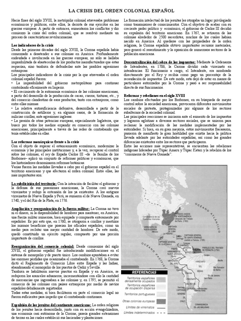 La Crisis Del Dominio Colonial | PDF | Colonialismo | Imperio español