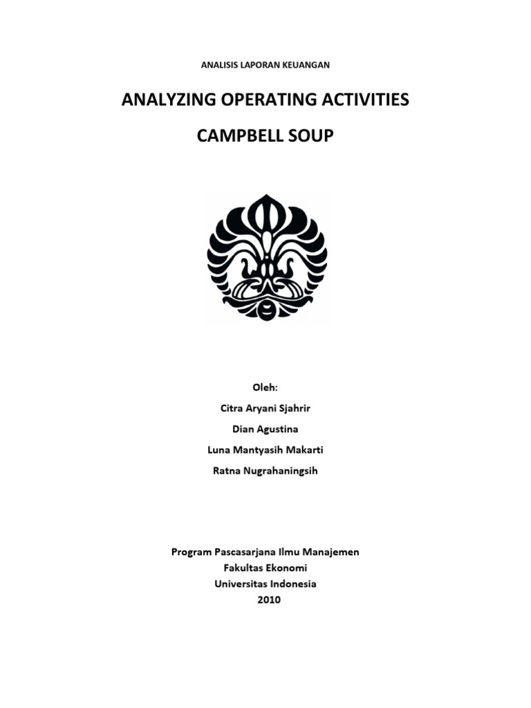 Tugas 6 - Analyzing Operating Activities Campbell Soup | PDF