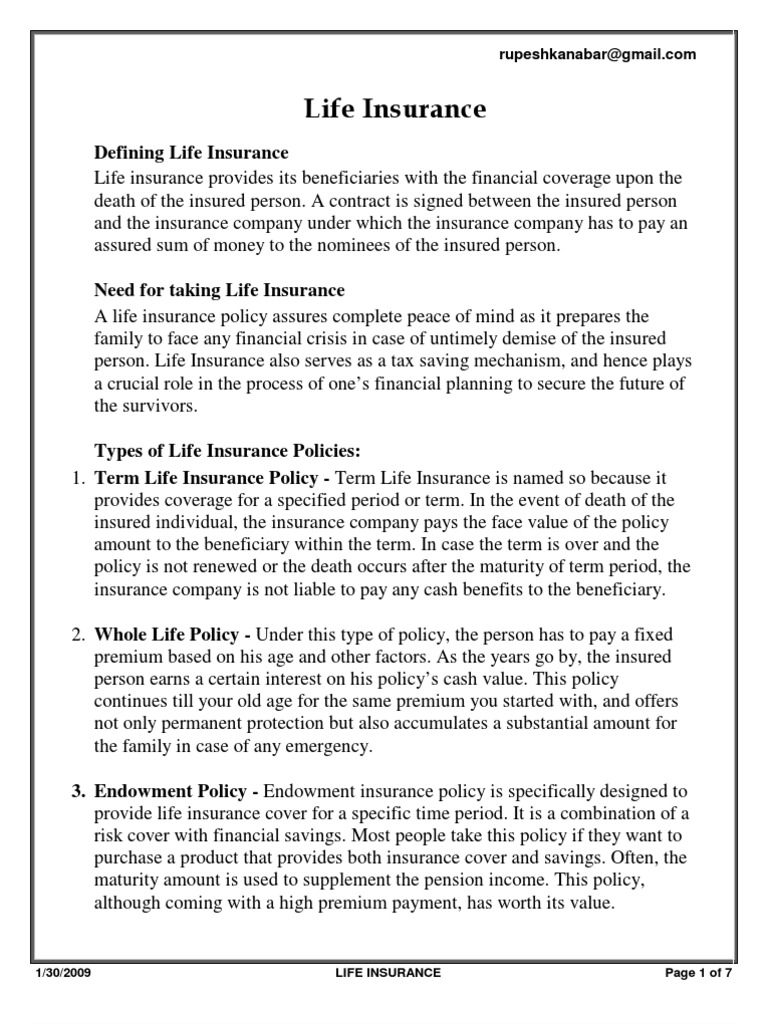 Life Insurance | PDF | Life Insurance | Insurance