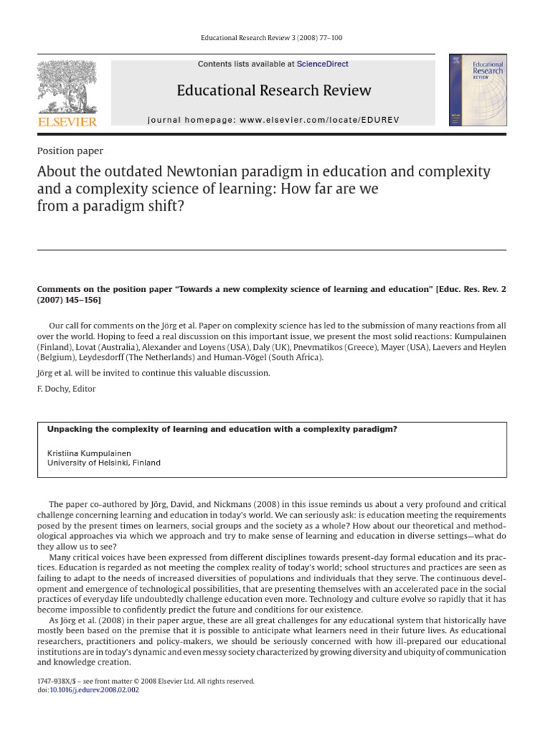 Newtonian Paradigm in Education Shift | PDF | Paradigm | Theory