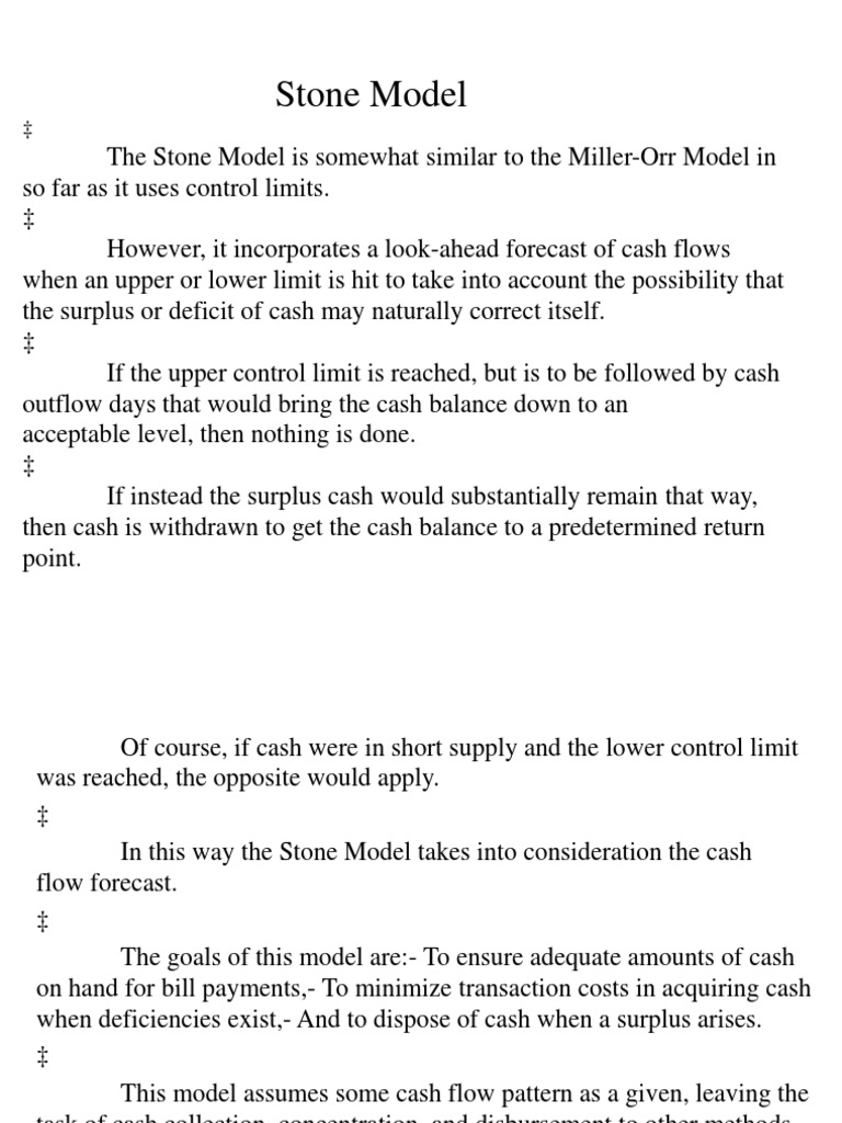 Stone Cash Management Model Explained | PDF