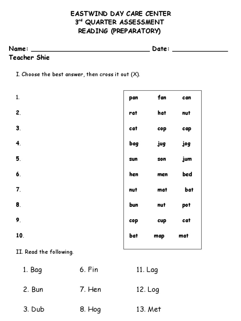 3rd Quarter Assessment for Preparatory | PDF | Solomons | Esther