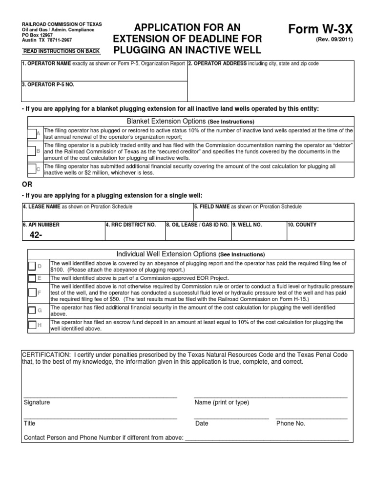 Texas Extension Form W-3X (Fill Form) | PDF | Letter Of Credit | Fee