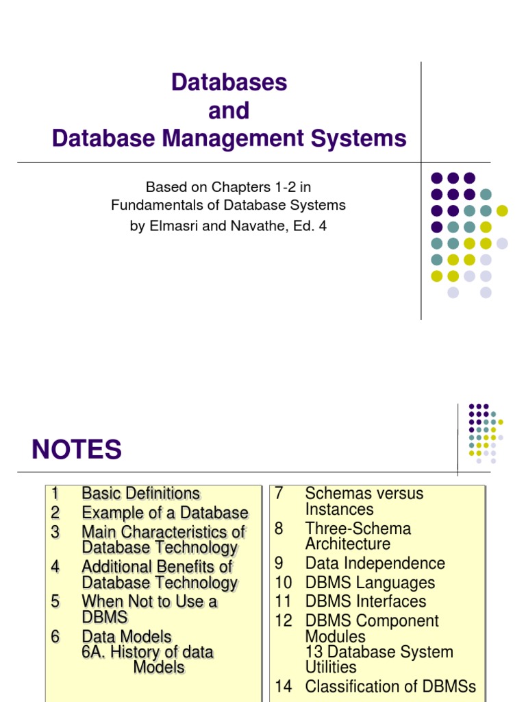 1 Databases and Database Management Systems | PDF | Data Model | Databases