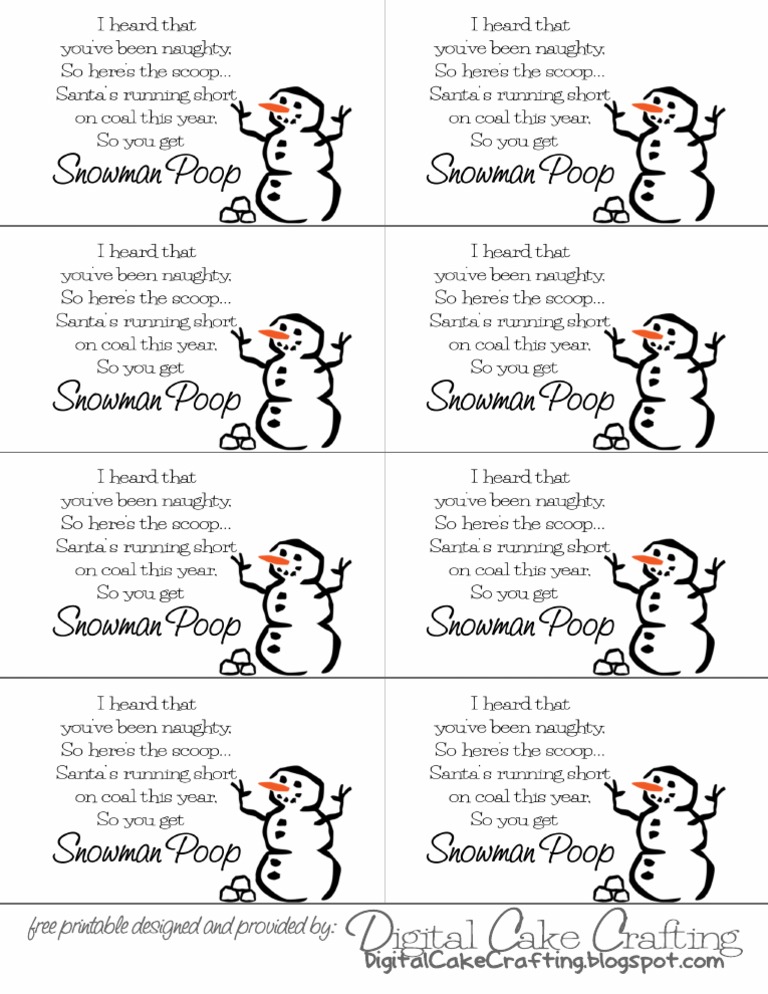 Snowman Poop Sheet | PDF