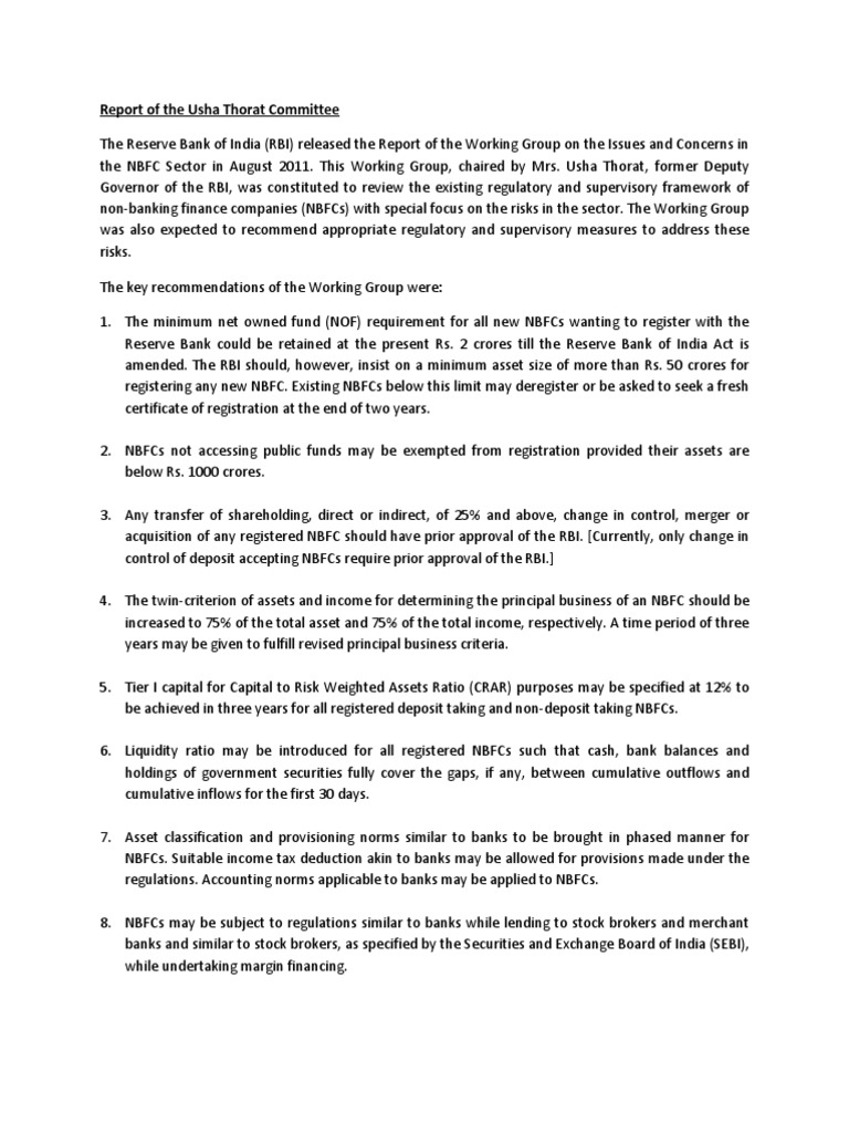 RBI NBFC Sector Report 2011 | PDF | Non Bank Financial Institution ...