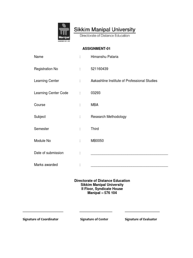 MB0050 Research Methodology ASSIGNMENT Set 01 | PDF | Stratified ...